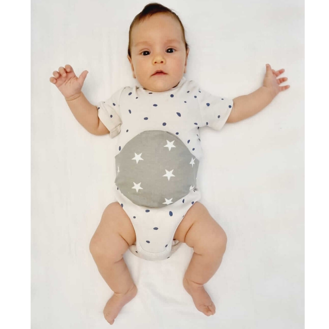 Centura anticolici reglabila Slim Kidizi Grey Stars, include pernuta ...